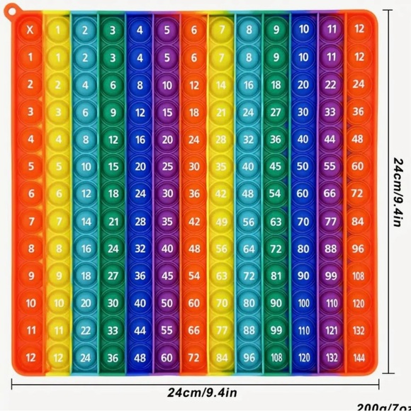 Toys | Fidget Push Pop Toy 12 X 12 Multiplication Aid Educational ...